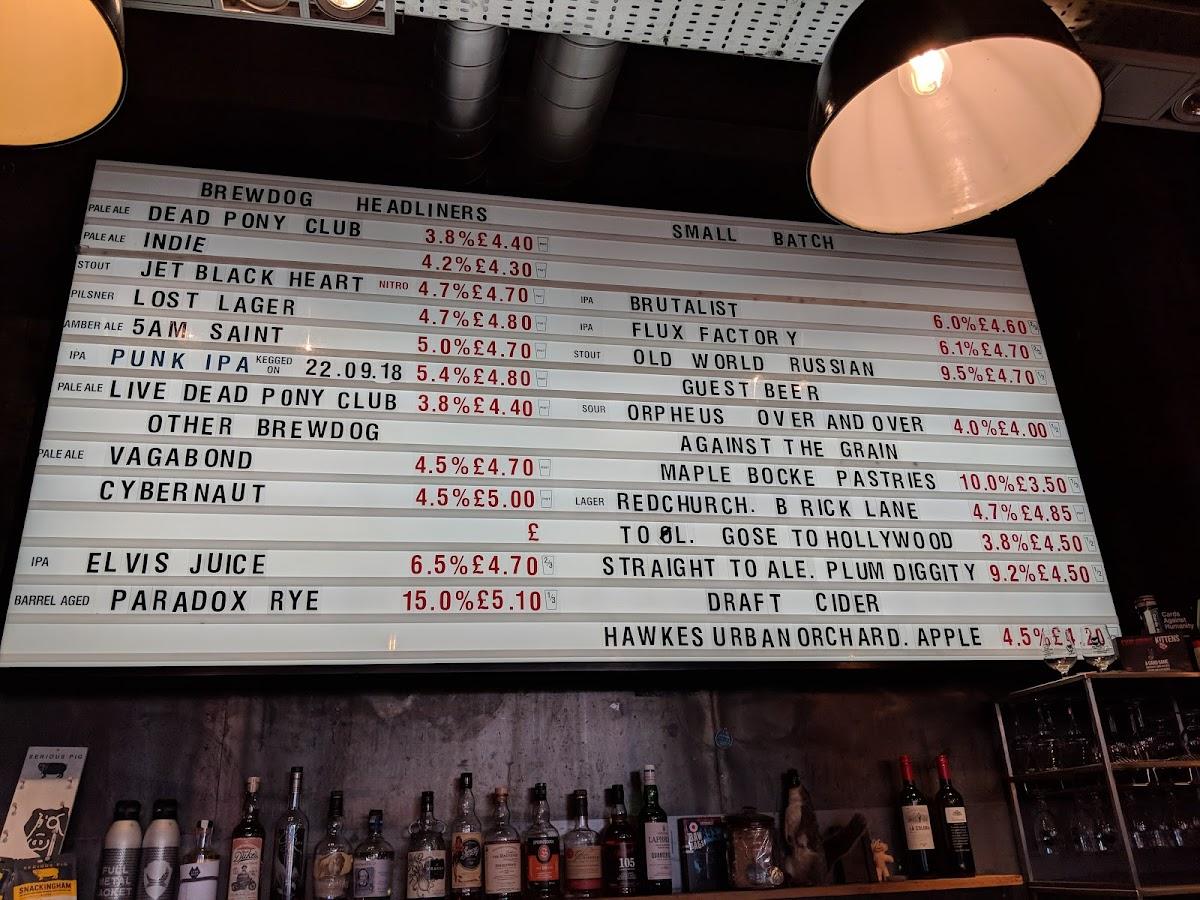 Menu at BrewDog Aberdeen Gallowgate pub & bar, Aberdeen, 17 Gallowgate