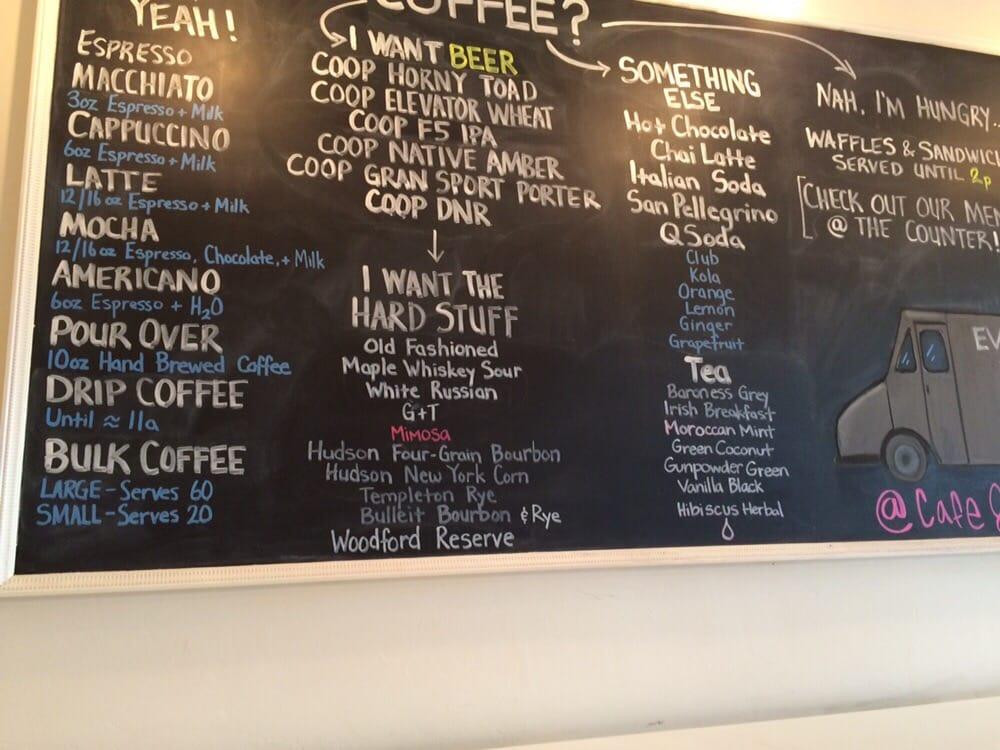 Menu at Café Evoke cafe, Edmond