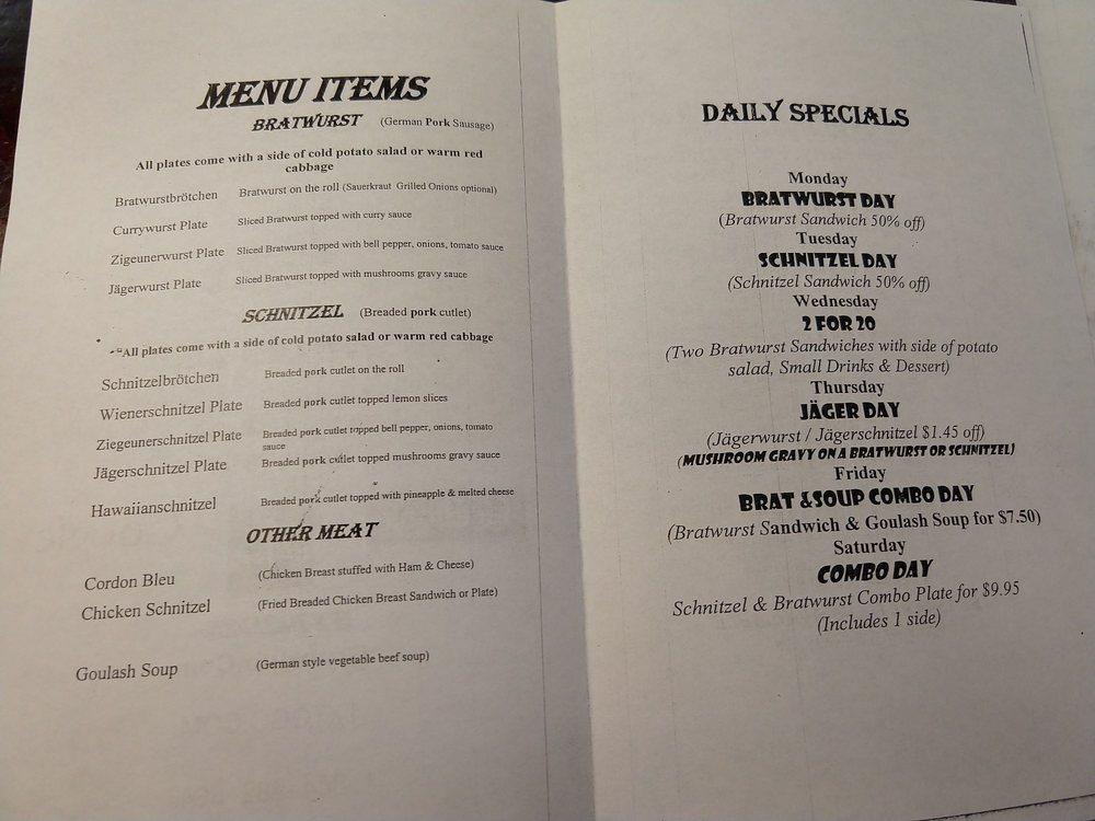 Menu at Peter's German Grill & Bakery, El Paso, 255 Shadow Mountain Dr
