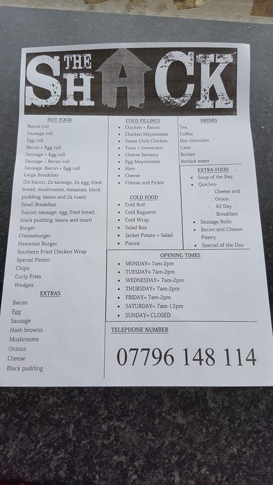 Menu at The Shack restaurant, Wigton