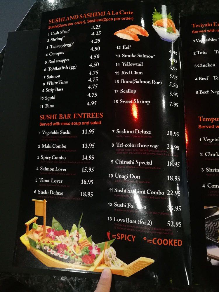 Menu at Ume Japanese Restaurant, El Reno