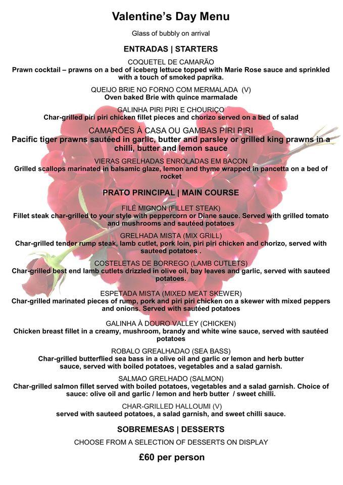 Menu at Douro Valley Restaurant, Canvey Island