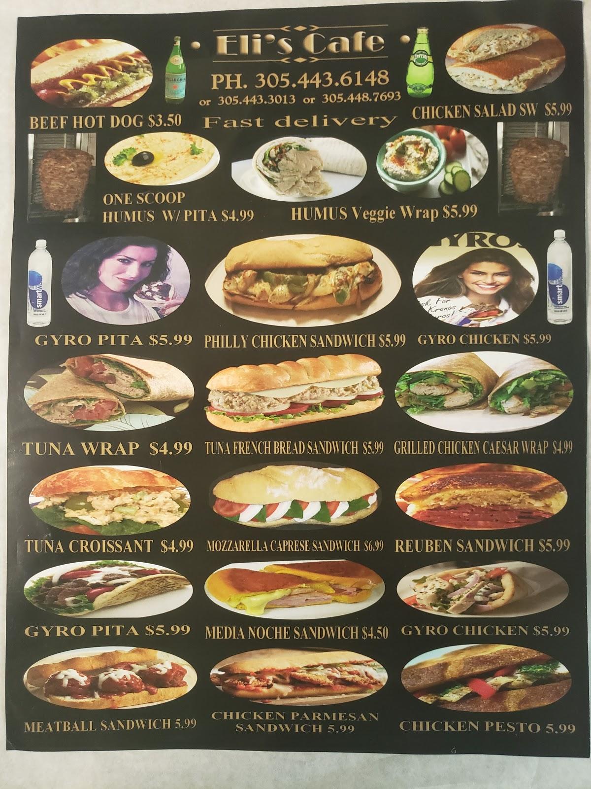 Menu at Eli's Cafe, Miami, S Le Jeune Rd