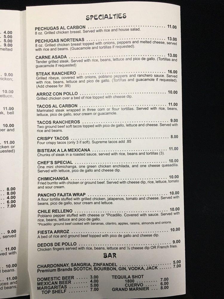 Menu at Ranas Mexican Restaurant, Lincoln, AL-77