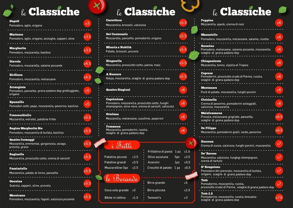 Menu da O' Scugnizzo ristorante, Lancusi