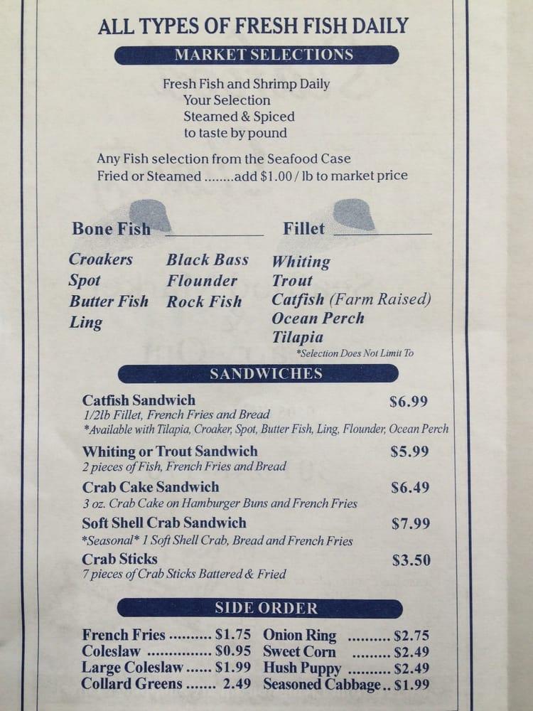 Menu at Seafood Shanty restaurant, Fort Washington