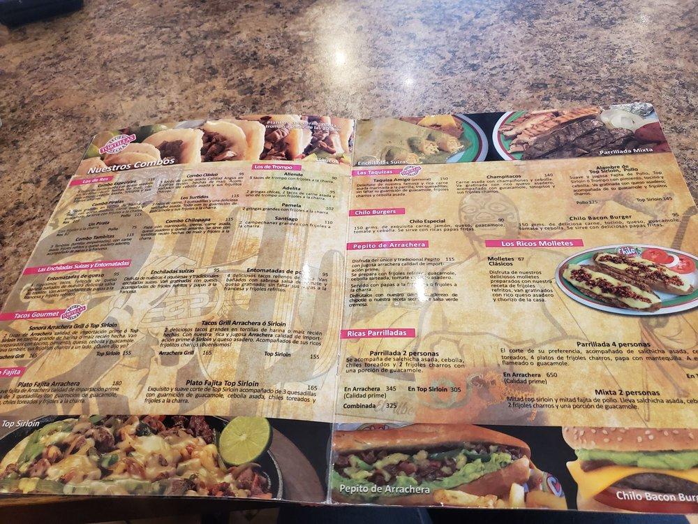 Menu at Tacos Chilo restaurant, Monterrey, Miguel Hidalgo y Costilla ...