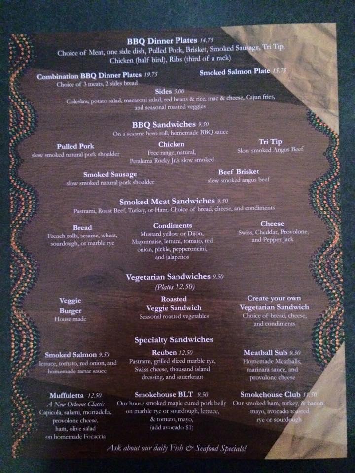 Menu at Bon Ton L'Roy's Lighthouse Smokehouse pub & bar, Monterey