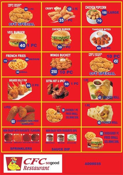 Menu at CFC RESTAURANT, Bagalkot