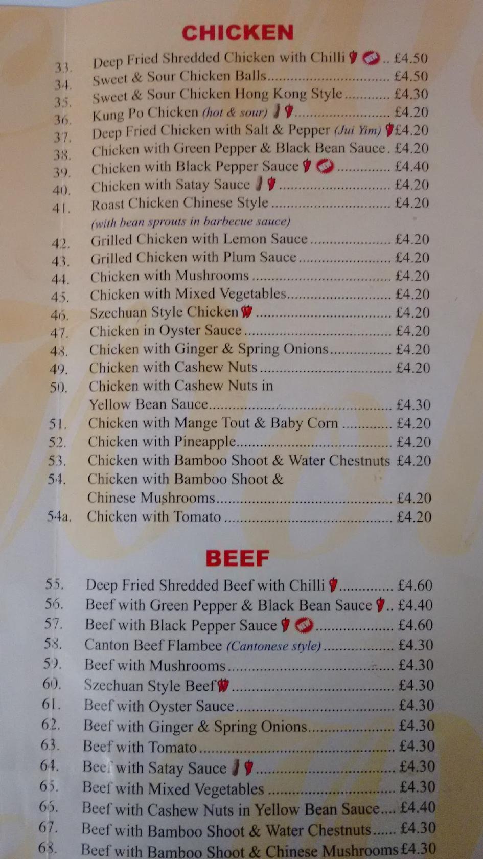 Menu at Magic Wok fast food, Sittingbourne