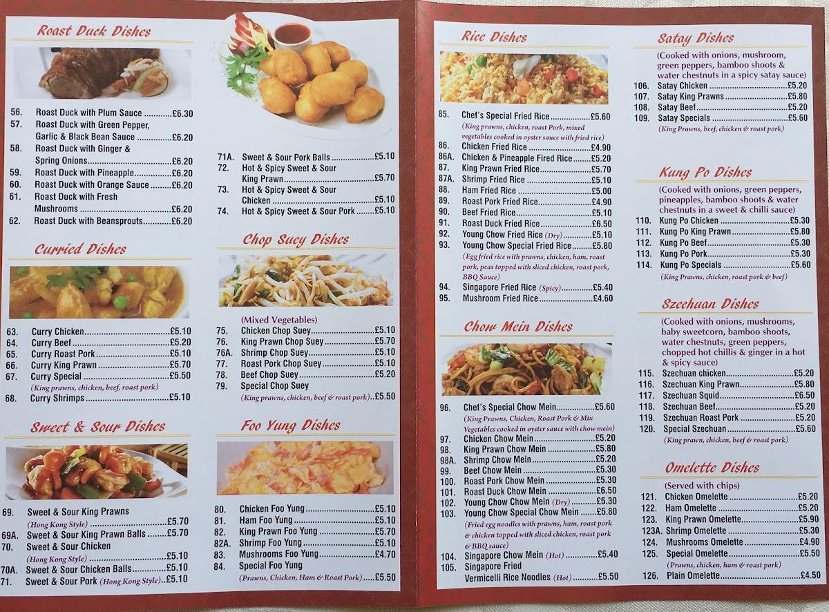 Menu at New Ying Wah Chinese takeaway fast food, Plymouth