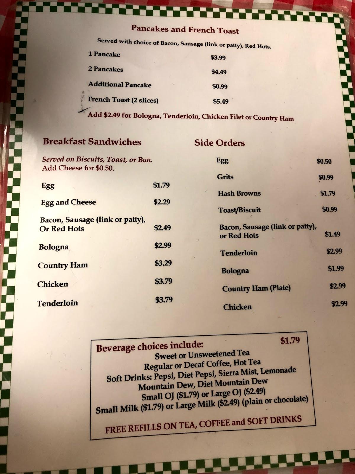 Menu at The Farmer's Kitchen restaurant, Bunn