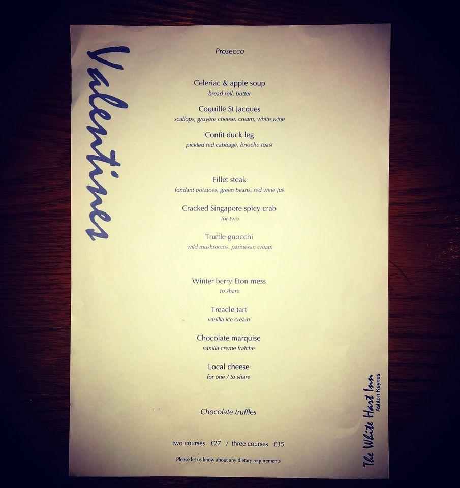 Menu at White Hart Inn pub & bar, Ashton Keynes