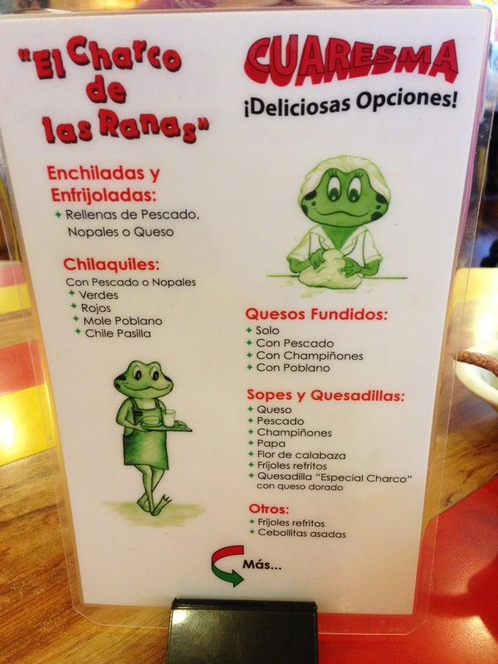 Carta del restaurante El Charco del Las Ranas Río Mixcoac, Ciudad del ...