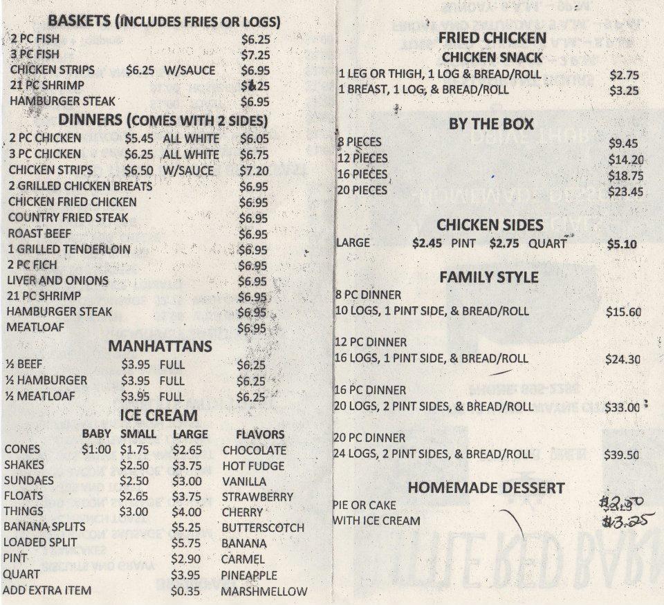 Menu at Little Red Barn, Wayne City, 802 W Robinson Ave