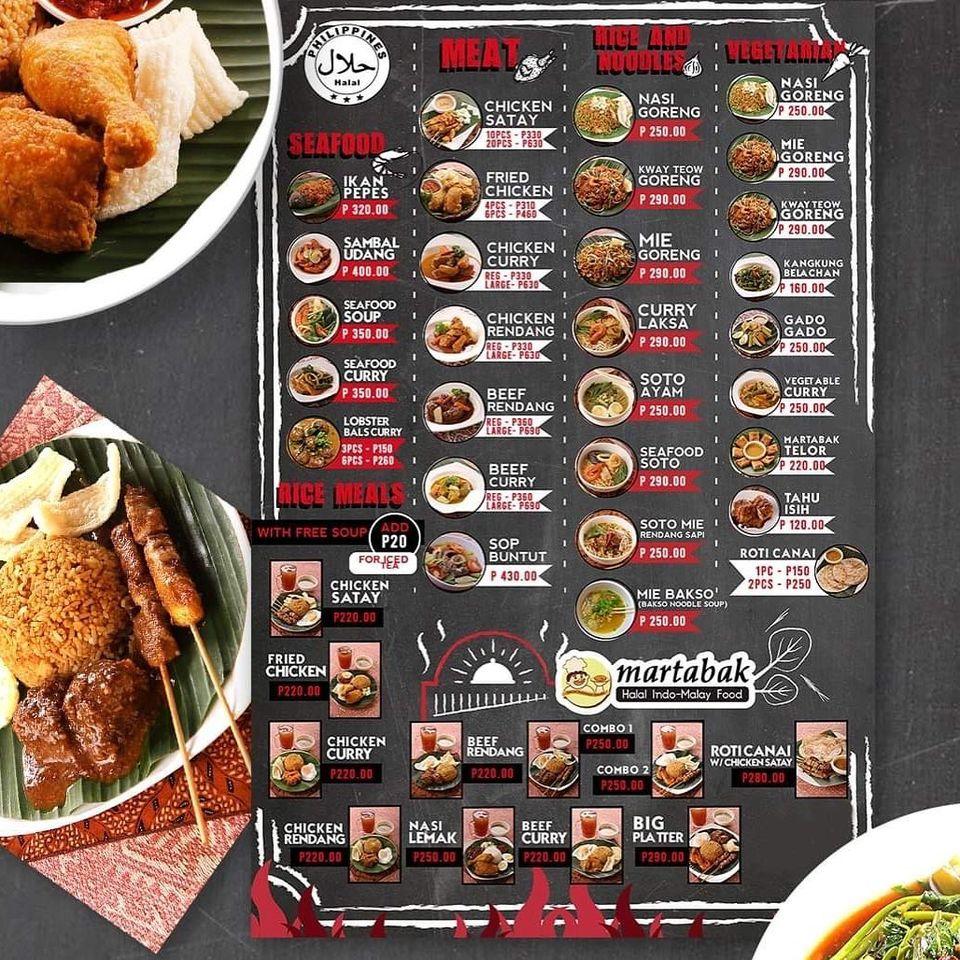 Menu at Martabak Indo-Malay Food restaurant, Pasay