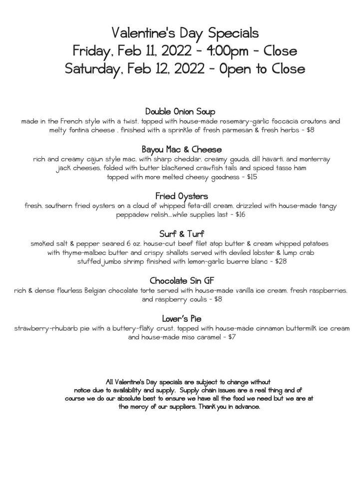 Menu at Never Blue restaurant, Hendersonville