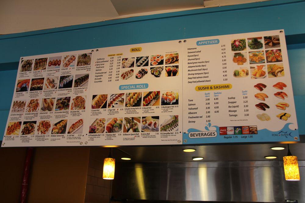 Menu at Poki & Sushi restaurant, San Juan Capistrano, Camino Capistrano