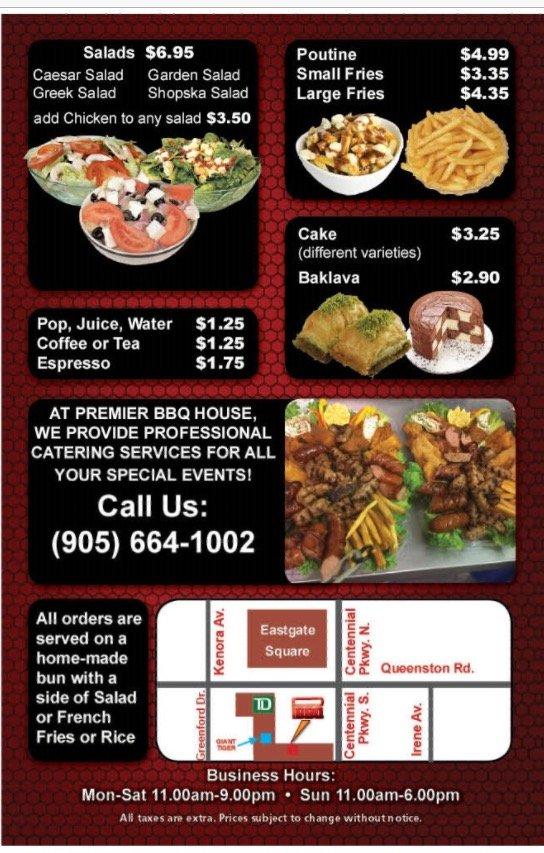 Menu at Premier Bbq House, Hamilton