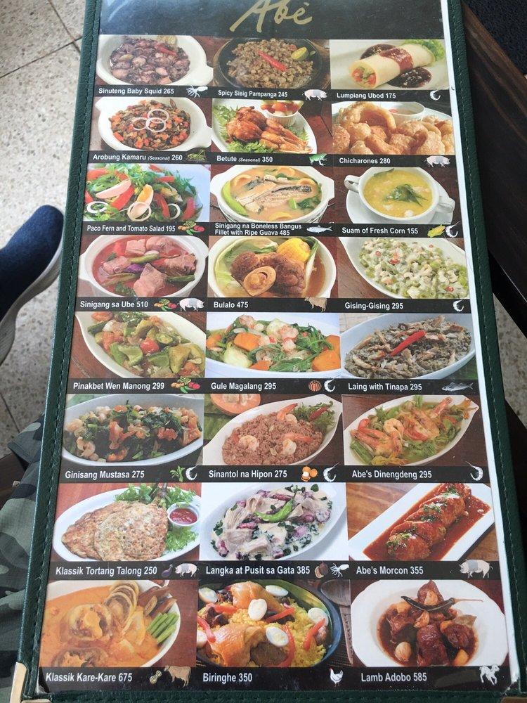 Menu at Abe restaurant, Muntinlupa, C2CH+WMM