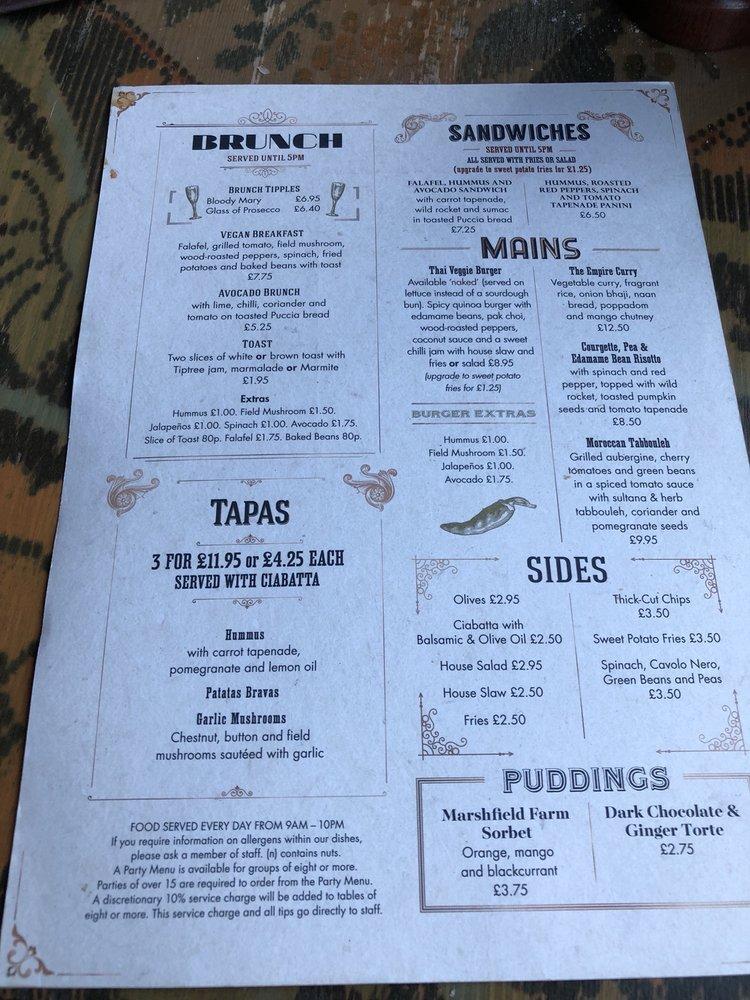 Menu at Cosy Club, Cardiff, St David's Dewi Sant