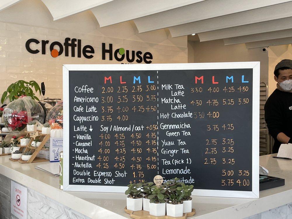 Menu at Croffle House cafe, New York City