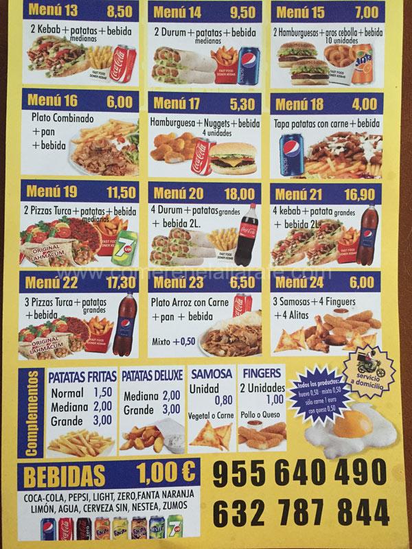 Menu at Fast Food Doner Kebab, Espartinas