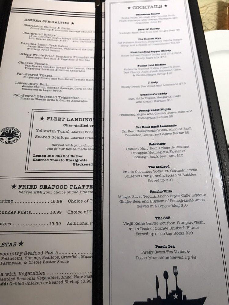 Menu at Fleet Landing Restaurant & Bar, Charleston
