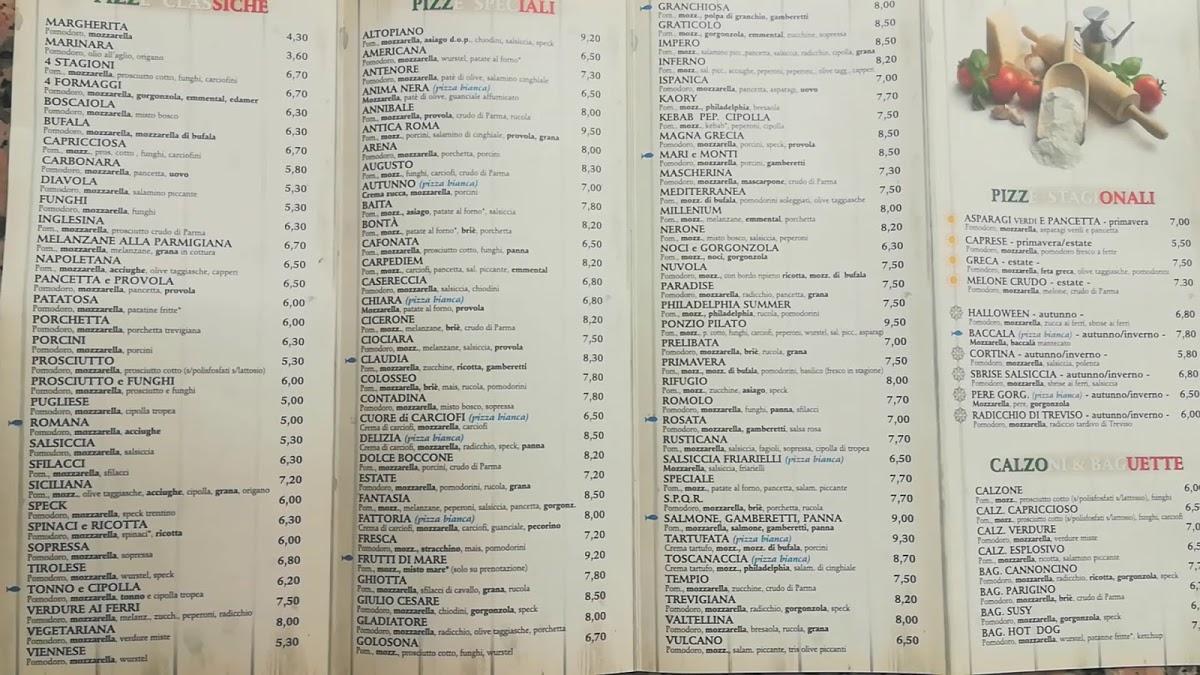 Menu da Antica Roma ristorante, Vigonza