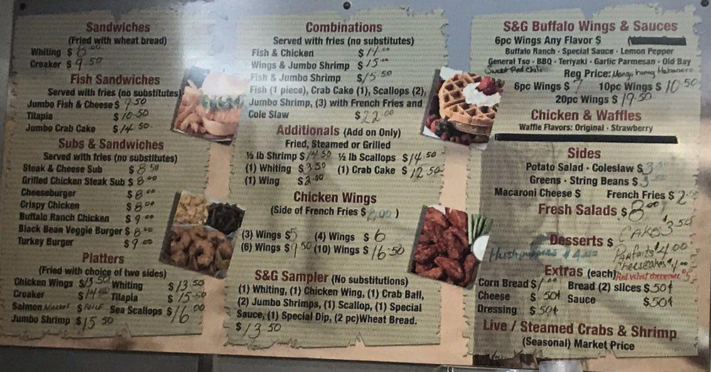Menu at S & G Seafood House restaurant, Washington