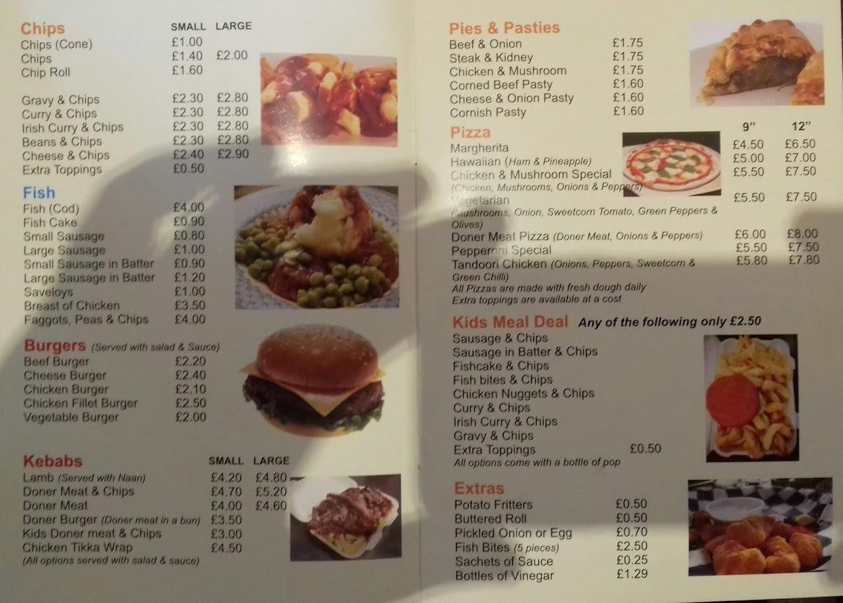 Menu at Twinz Fish Bar, Newport