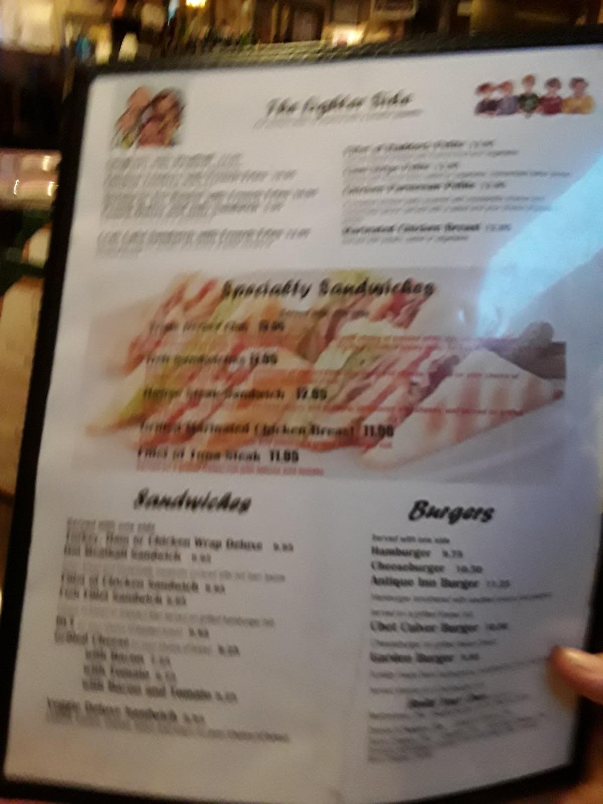 Menu at Antique Inn restaurant, Penn Yan, NY-54A