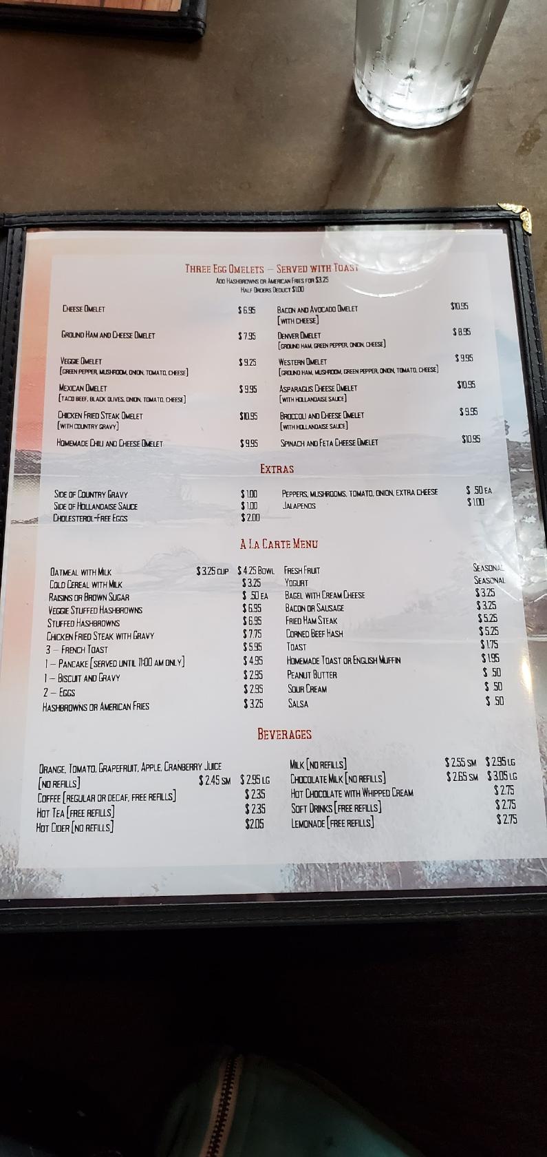 Menu at Britton's Café Inc. cafe, Ely