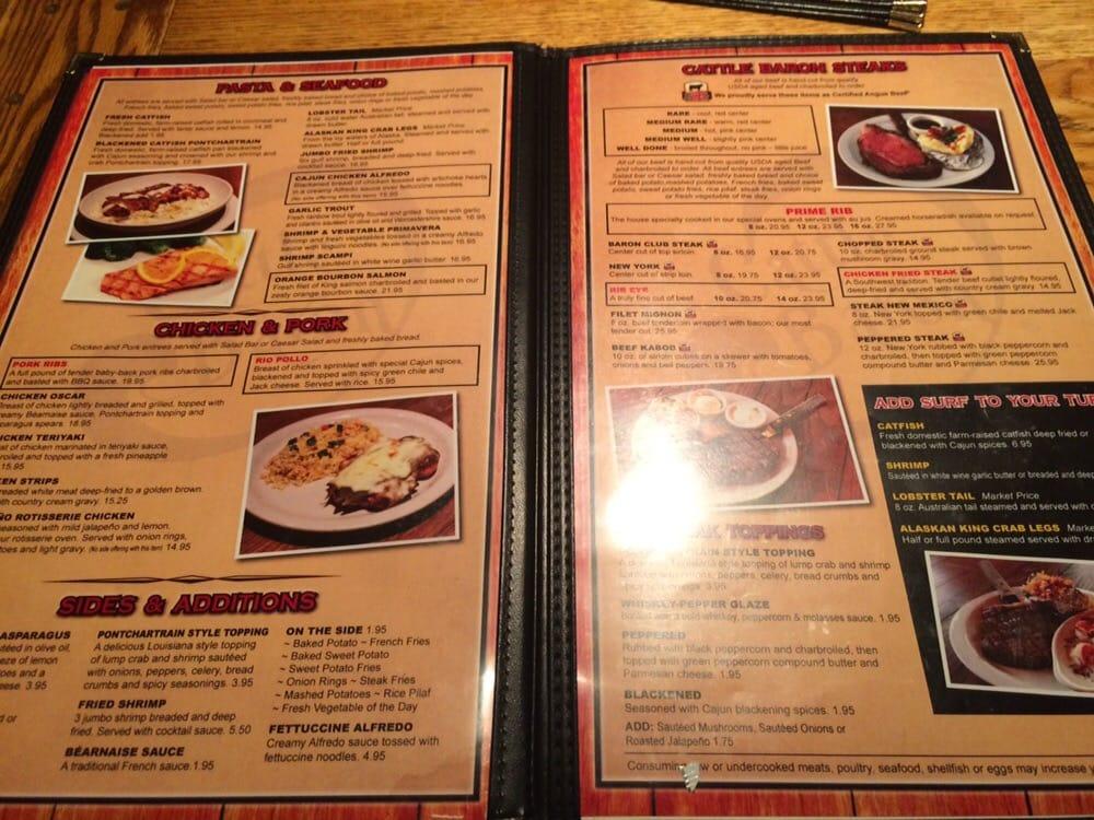 Menu at Cattle Baron, El Paso, Airway Blvd
