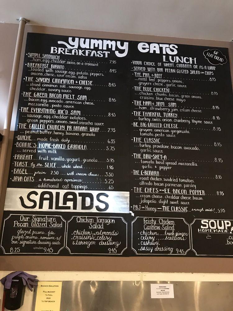 Menu at Javamoon desserts, Sheridan