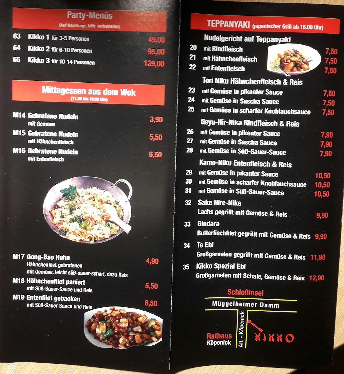 Speisekarte von Kikko Grill und Sushi restaurant, Berlin