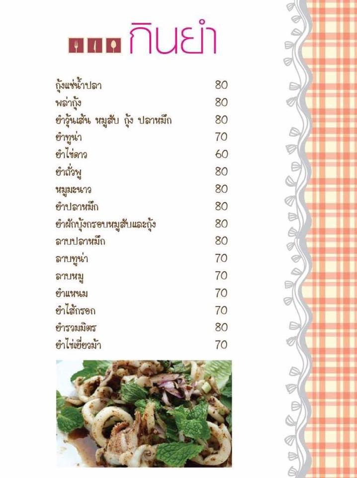 Carta del restaurante Banana house, Sai Noi