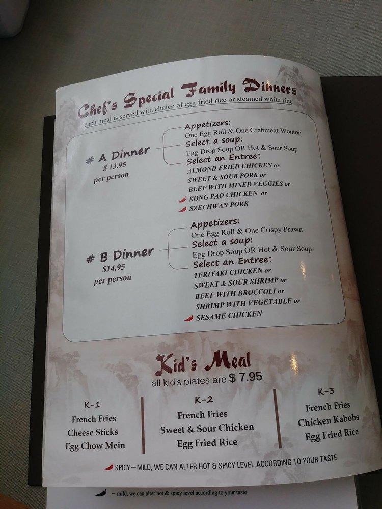 Menu at Chinatown Restaurant, Coeur d'Alene