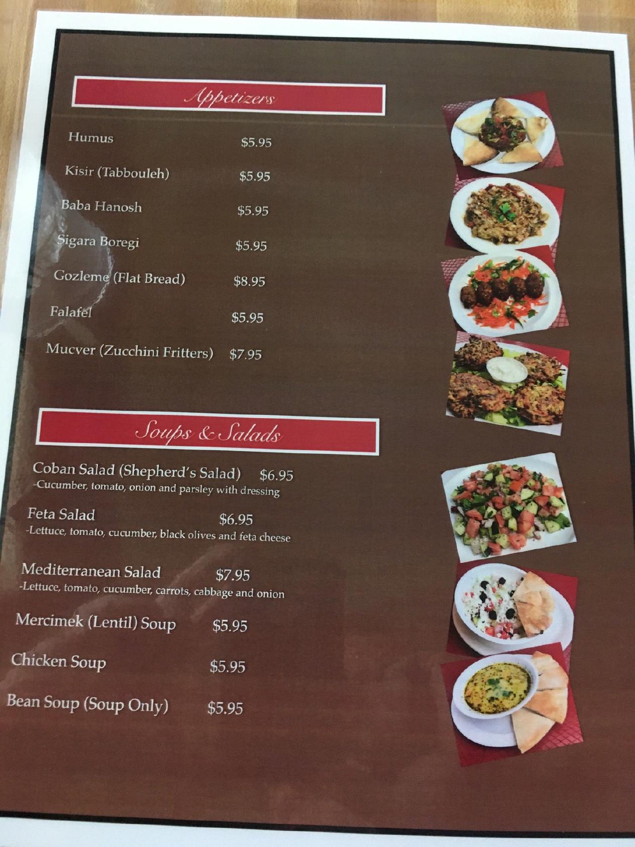 Menu at Istanbul - Turkish Mediterranean Cuisine restaurant, Ormond Beach