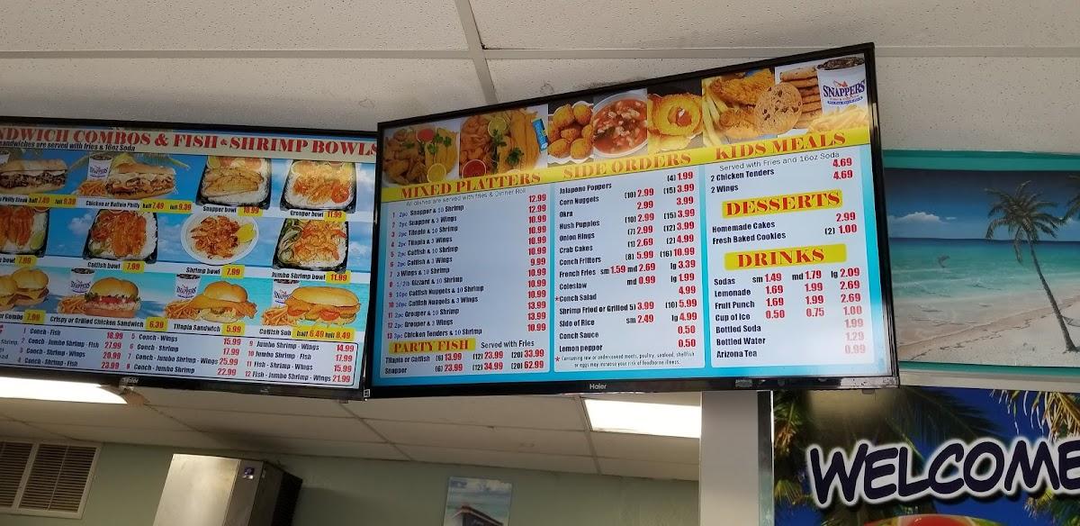 Menu at Snappers Fish And Chicken Broward Blvd restaurant, Fort ...