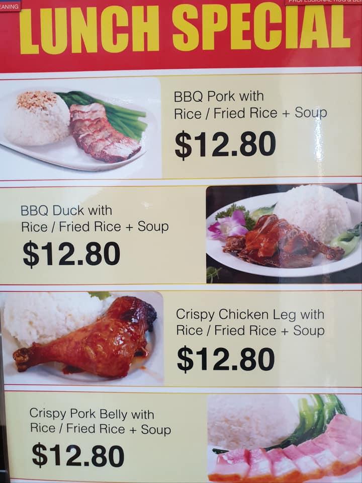 Menu at Chef Tony's Modern Chinese Restaurant, Bomaderry