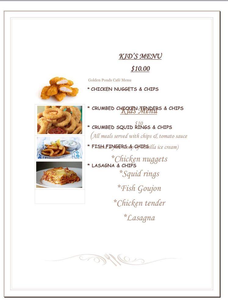 Menu at Golden Ponds pub & bar, Baldivis