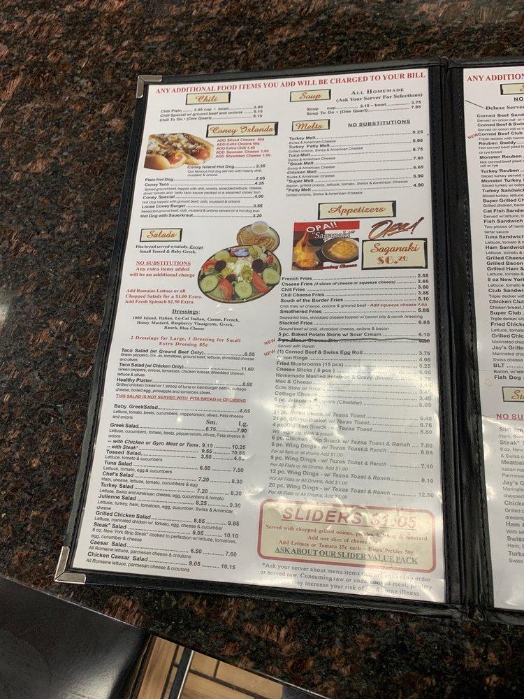 Menu at L George's Coney Island restaurant, Livonia, Grand River Ave