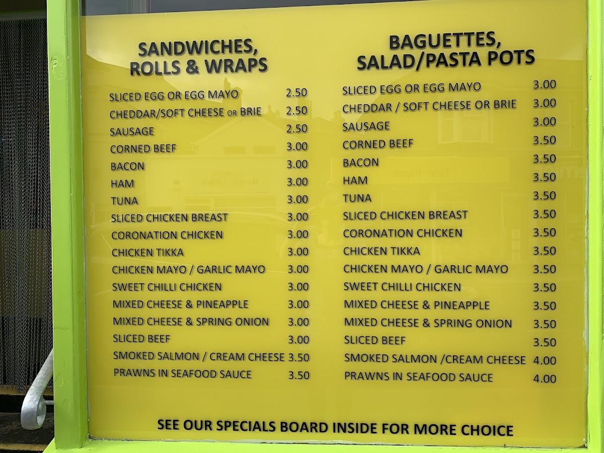 Menu at The Buttie Box fast food, Sandown