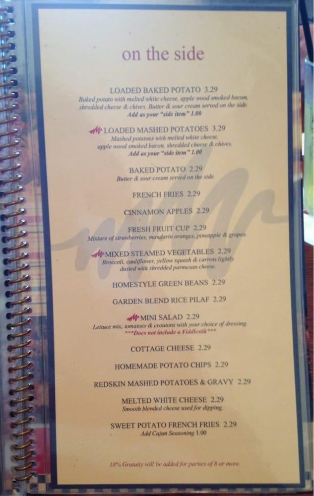 Menu at Fiddlestiks Food & Spirits Company restaurant, Hannibal
