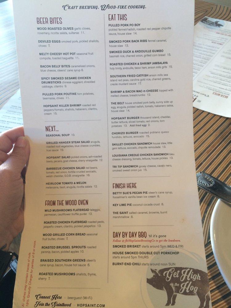 Menu at HopSaint Brewing Company pub & bar, Torrance