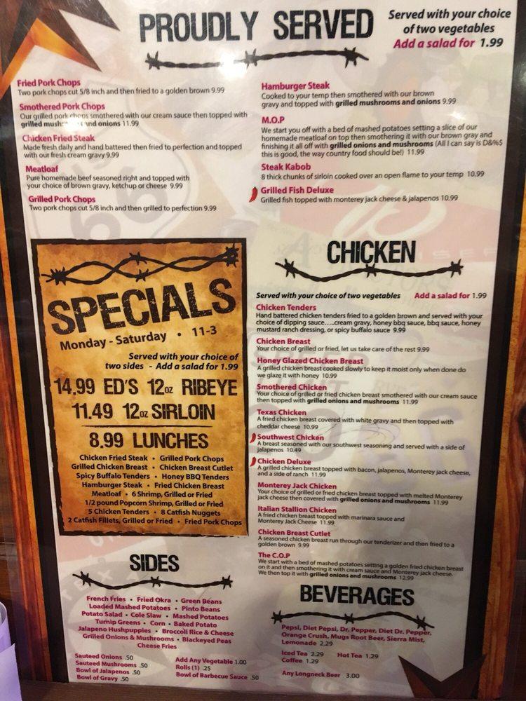 Menu at Sodolaks Beefmasters Restaurant, Bryan