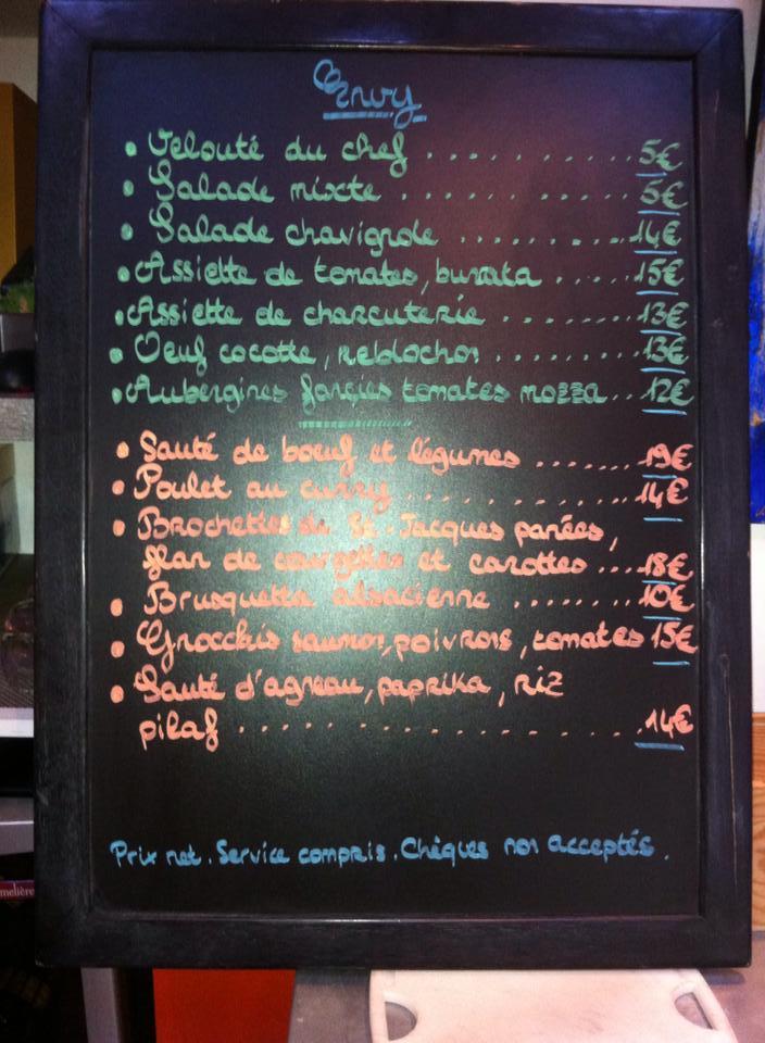 Menu at Envy Restaurant, Nice