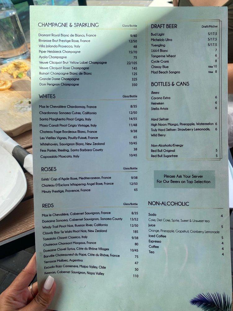 Menu at LALA St. Pete pub & bar, Saint Petersburg