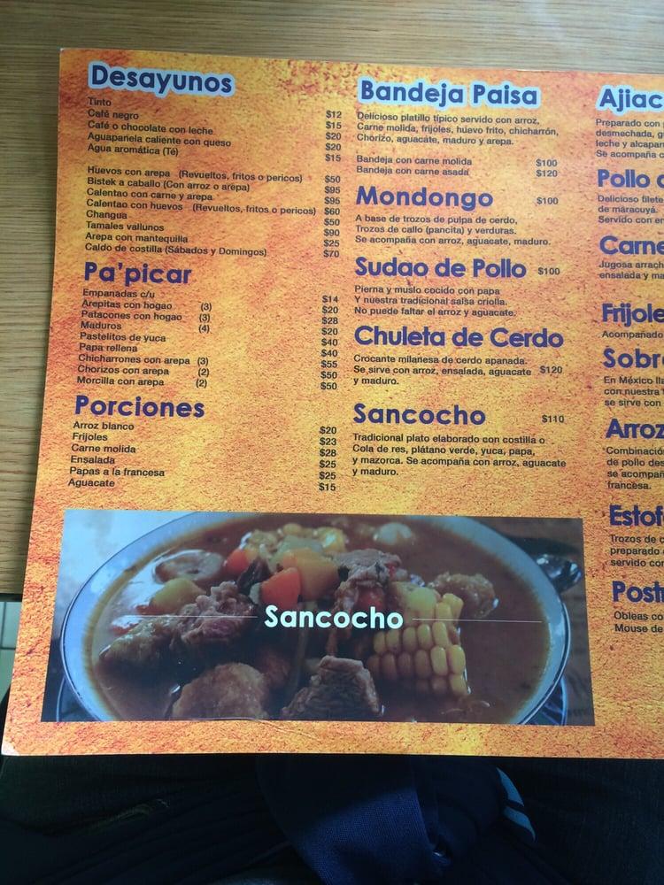 Carta de Macondo Restaurante De Comida Colombiana, Ciudad de México ...